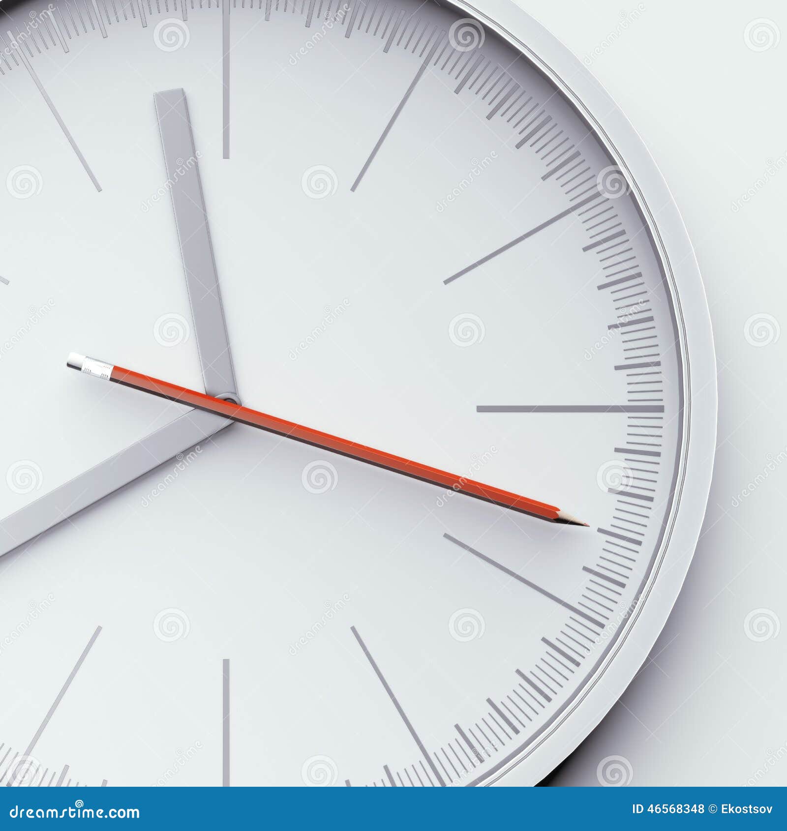 Clock with pencil stock photo. Image of pencil, seconds - 46568348