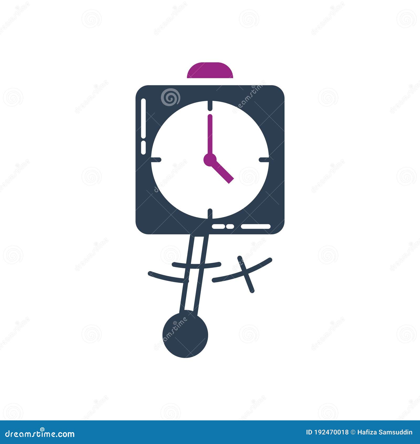 Clock with Pendulum. Vector Illustration Decorative Design Stock Vector ...