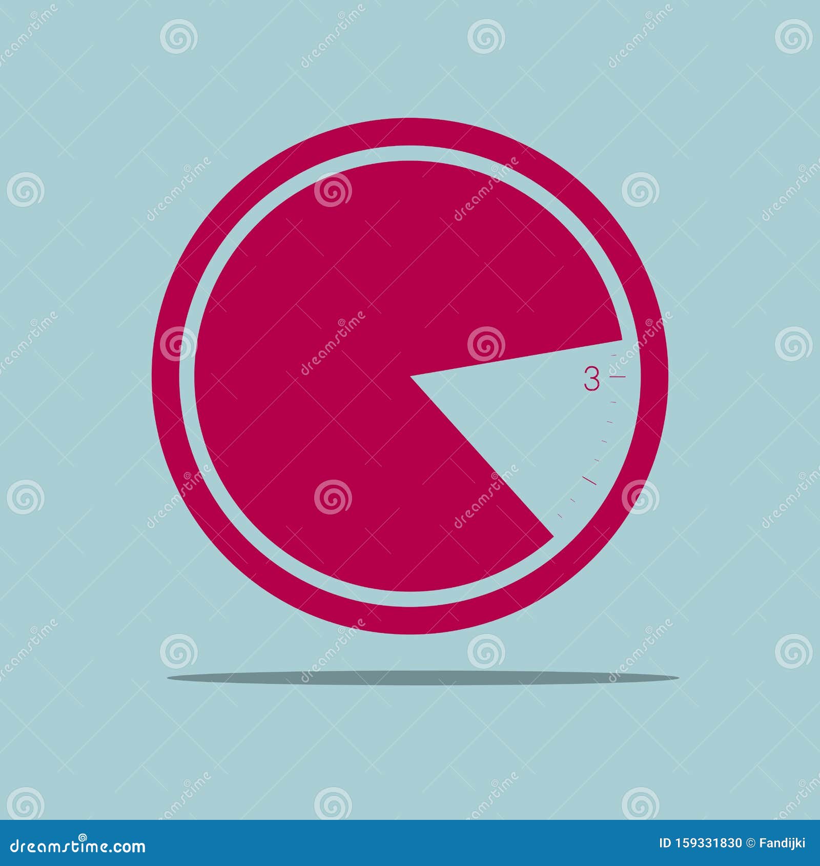 Clock and pie chart data. stock vector. Illustration of finance - 159331830