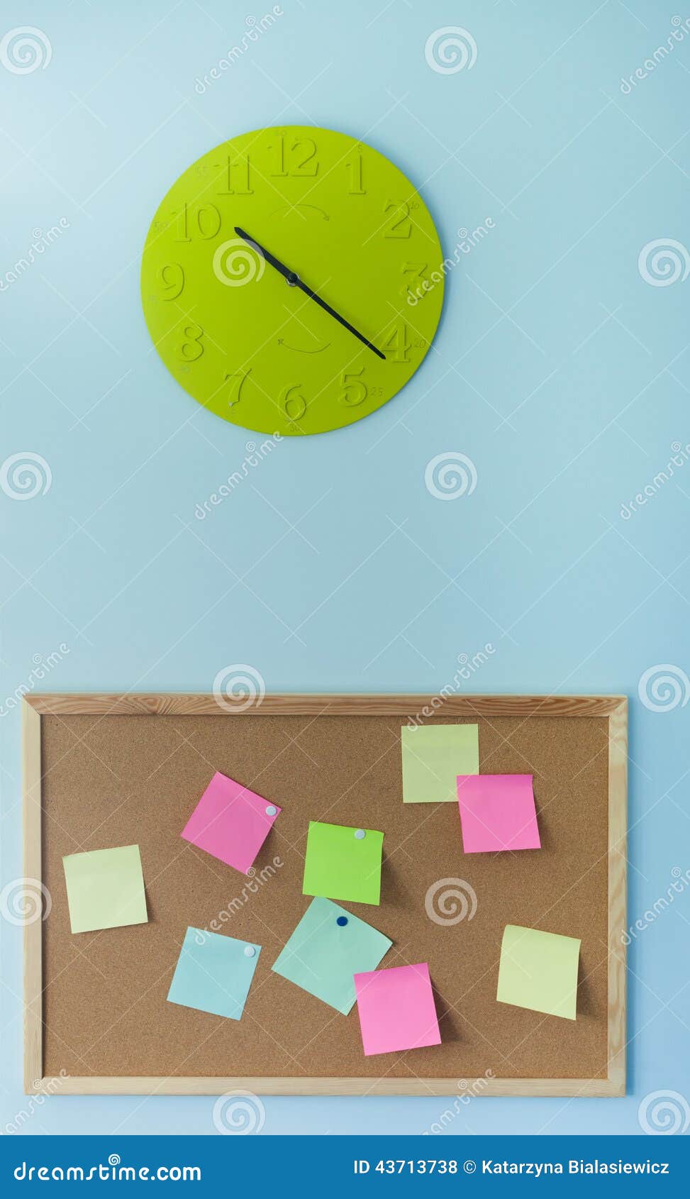 Clock and pin board stock photo. Image of child, girl - 43713738