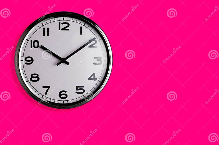 Clock on pink stock image. Image of metal, morning, hand - 7487245