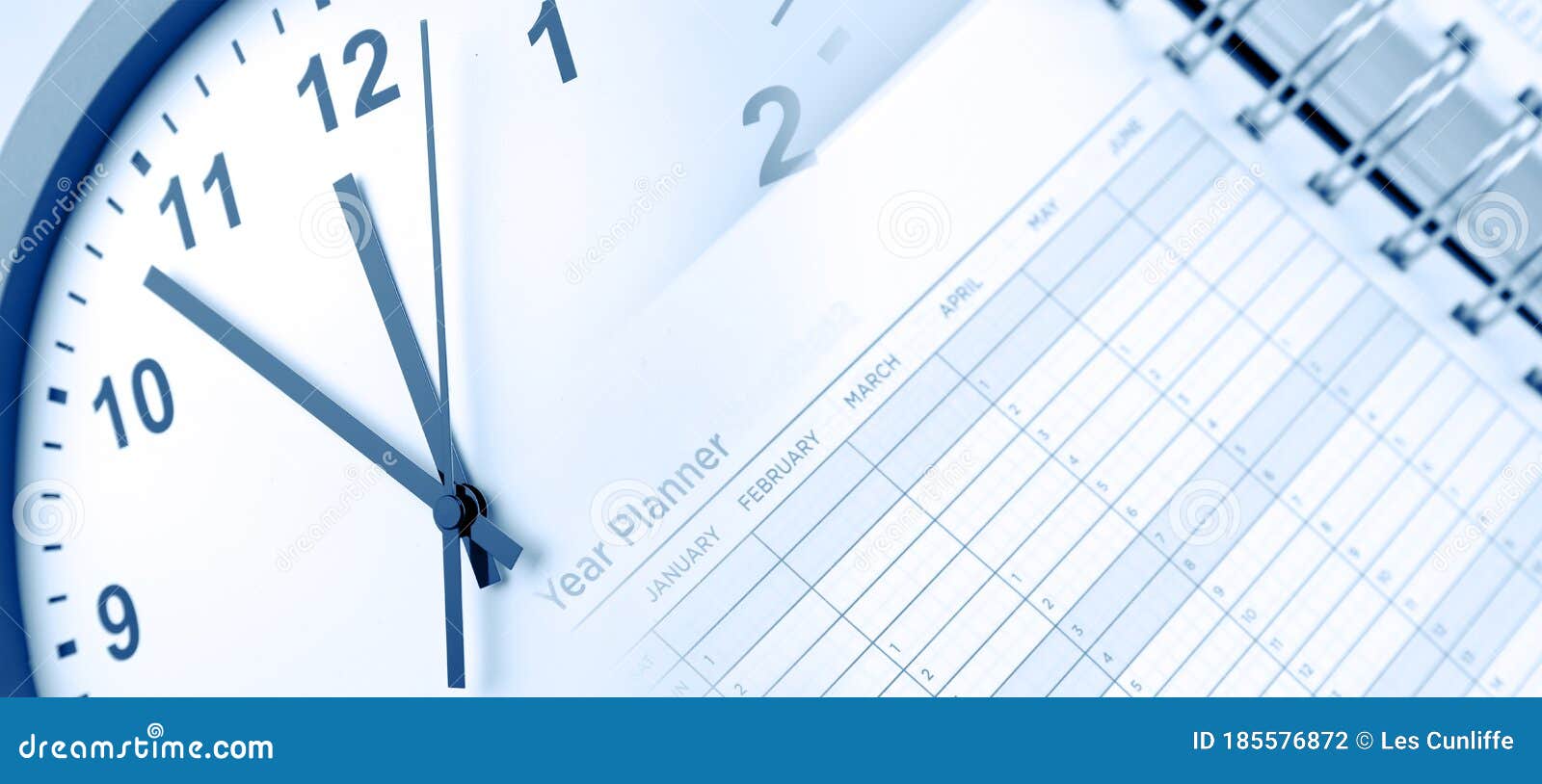 Clock and planner stock photo. Image of dayquot, concept - 185576872