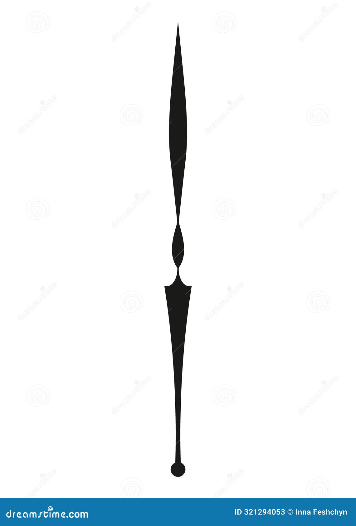 Clock Pointer Arrow. Black Silhouette Chronometer Element. Clock Arm ...