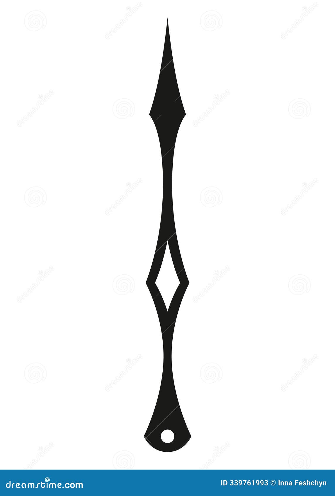 Clock Pointer Arrow. Black Silhouette Chronometer Element. Clock Arm ...