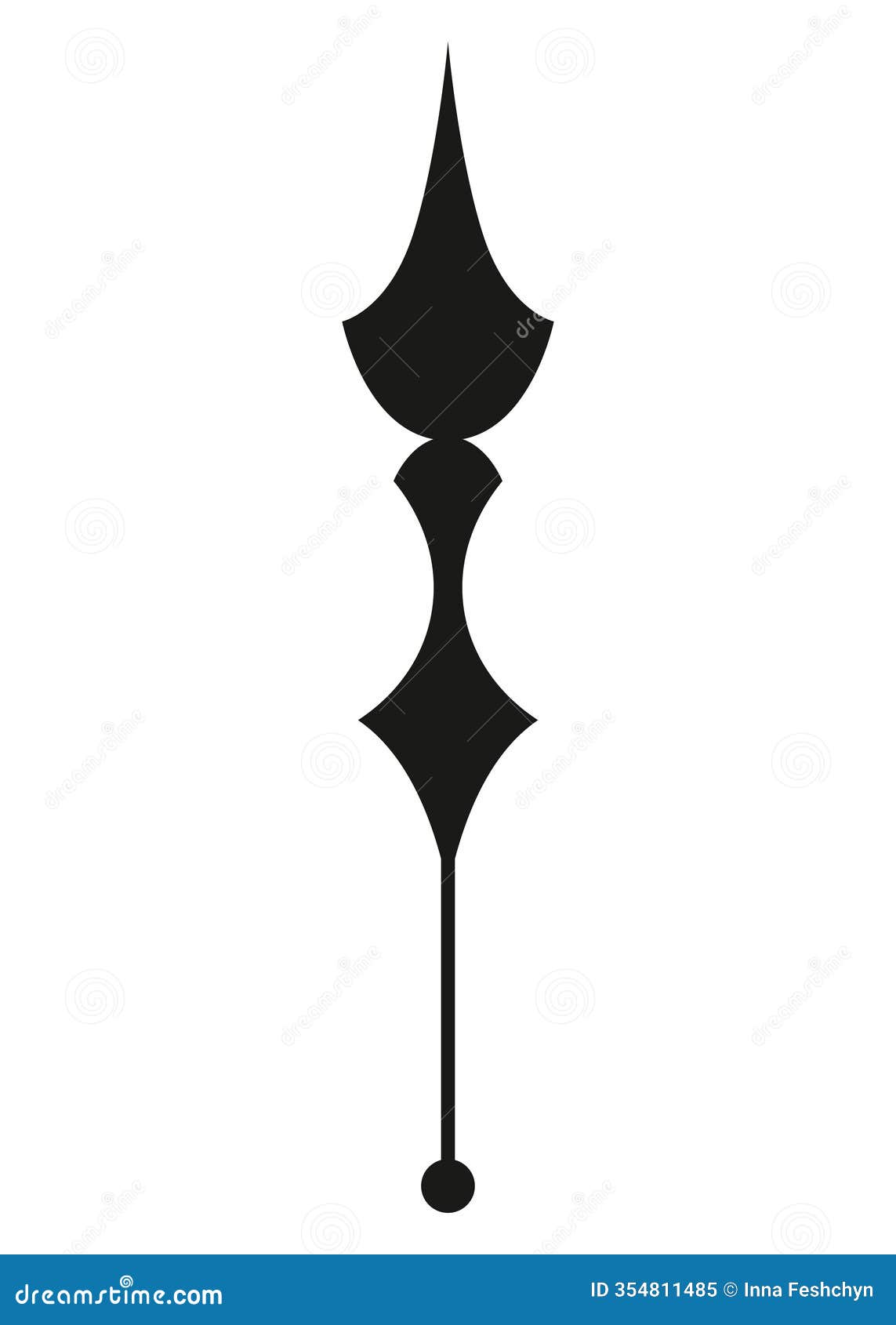 Clock Pointer Arrow. Black Silhouette Chronometer Element. Clock Arm ...