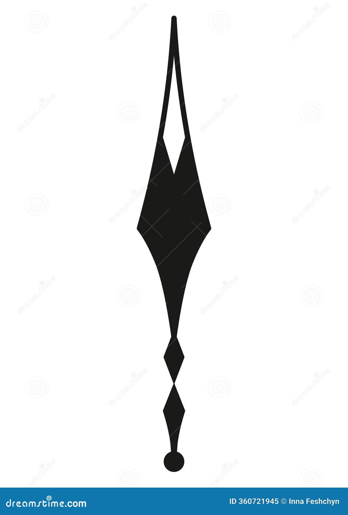 Clock Pointer Arrow. Black Silhouette Chronometer Element. Clock Arm ...