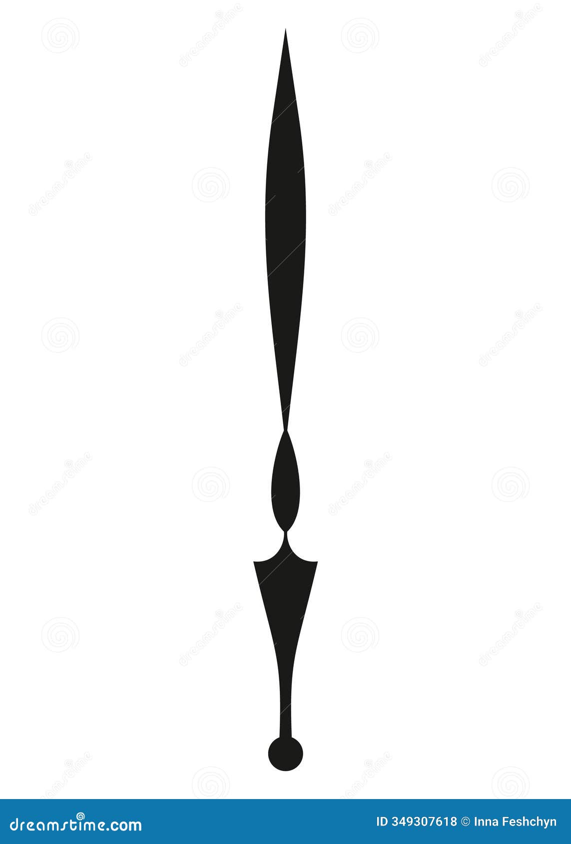 Clock Pointer Arrow. Black Silhouette Chronometer Element. Clock Arm ...