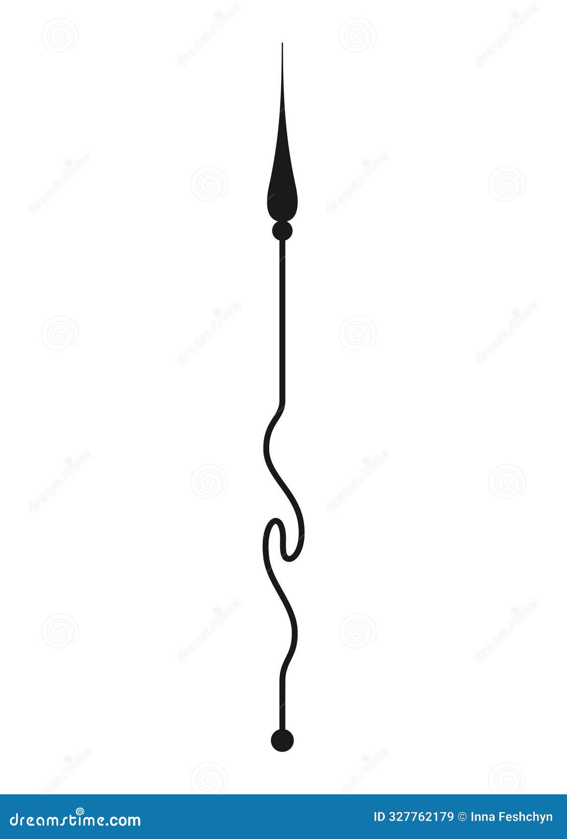 Clock Pointer Arrow. Black Silhouette Chronometer Element. Clock Arm ...