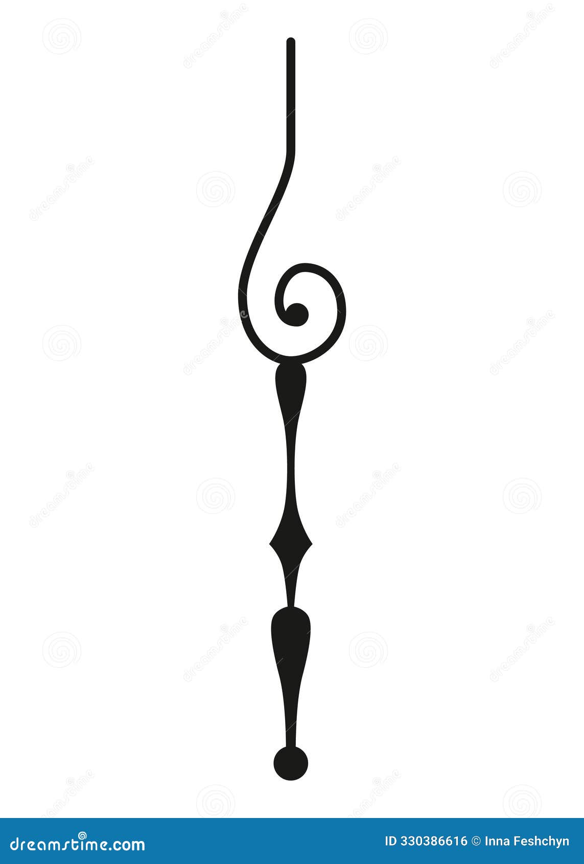 Clock Pointer Arrow. Black Silhouette Chronometer Element. Clock Arm ...