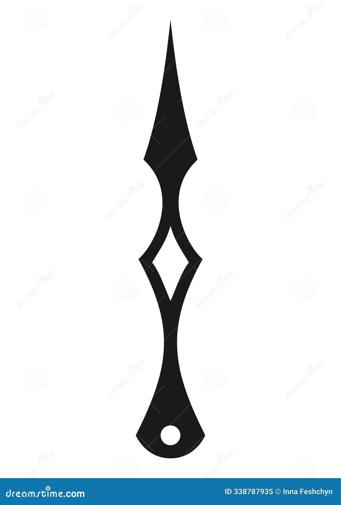 Clock Pointer Arrow. Black Silhouette Chronometer Element. Clock Arm ...