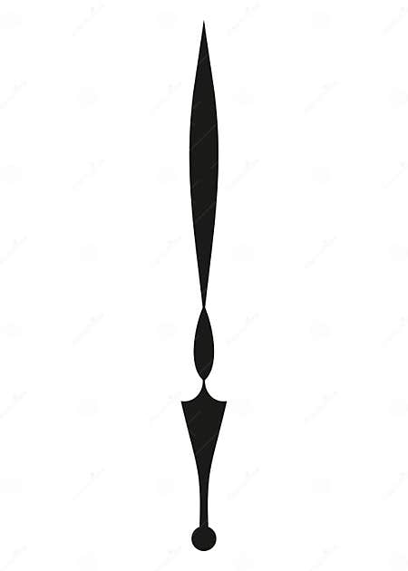 Clock Pointer Arrow. Black Silhouette Chronometer Element. Clock Arm ...