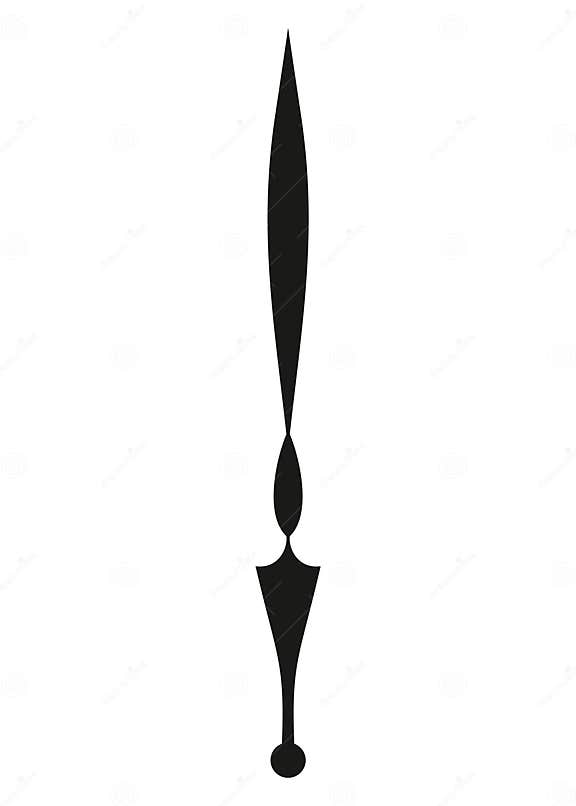 Clock Pointer Arrow. Black Silhouette Chronometer Element. Clock Arm. Watch Hands, Isolated Time ...