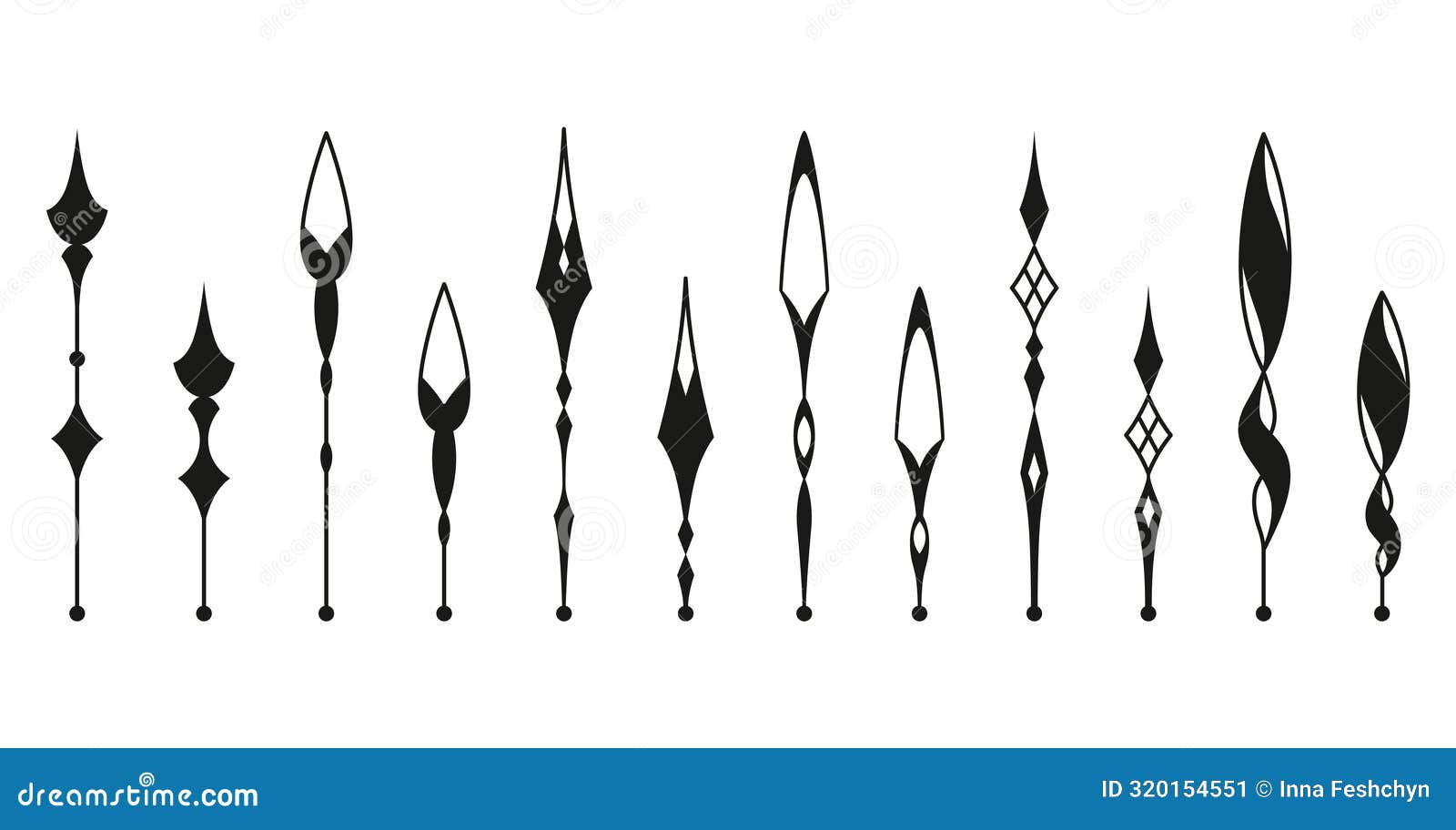 Clock Pointer Arrow. Black Silhouette Chronometer Element. Clock Arm ...