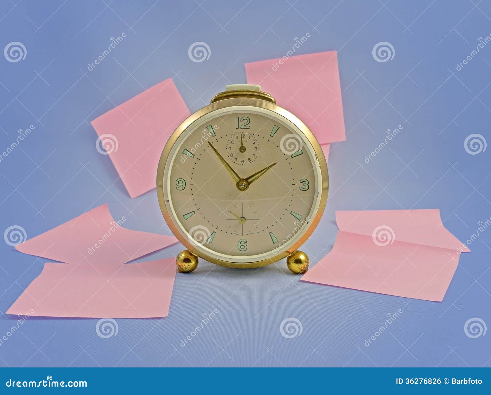 Clock and post-its stock photo. Image of paper, 60ies - 36276826