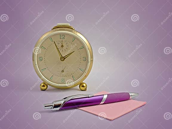 Clock and post-its stock image. Image of postit, 60ies - 36278337