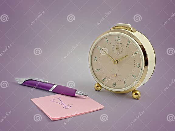 Clock and post-its stock photo. Image of pink, clock - 36377944