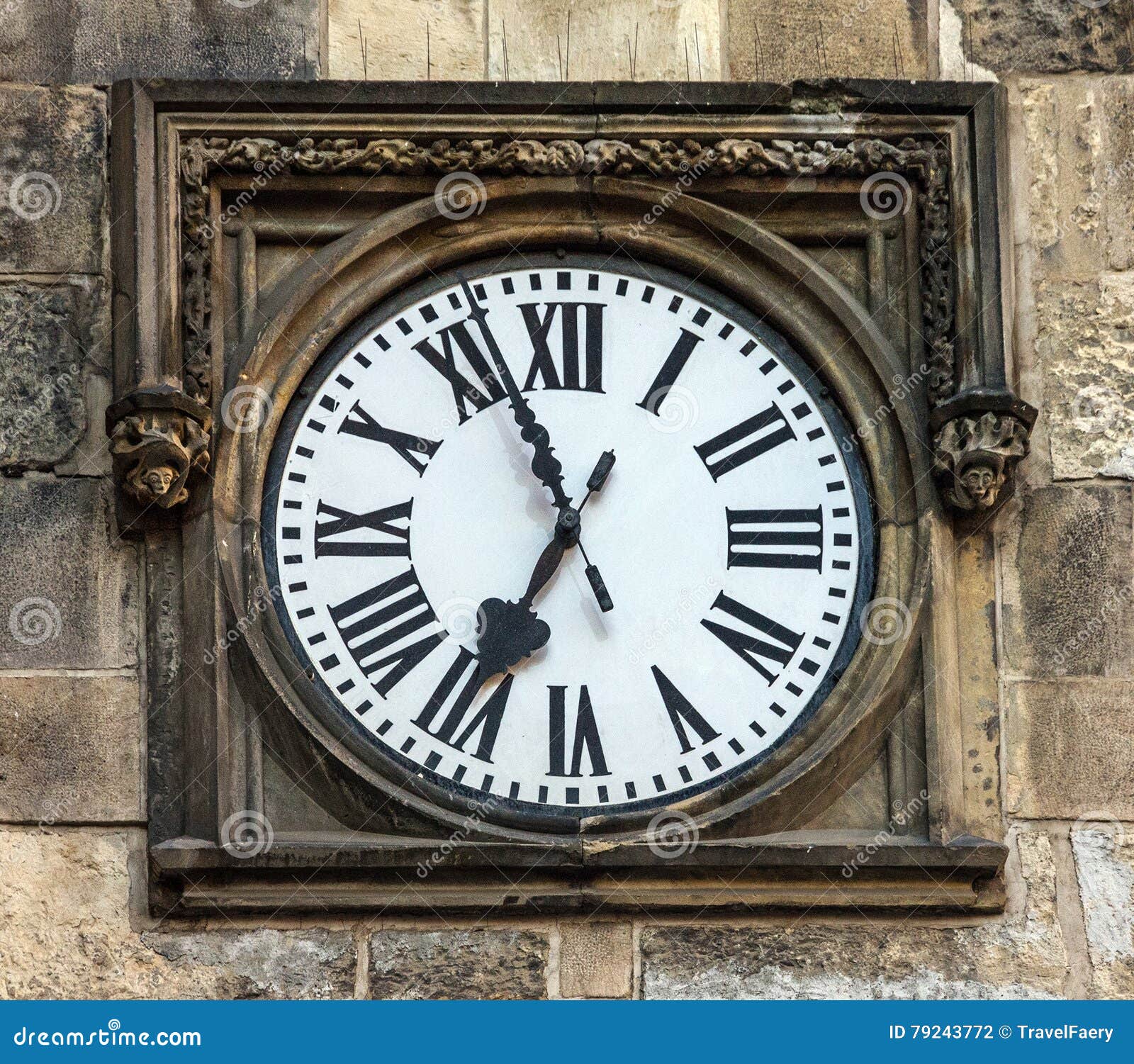 Clock in Prague Old Town, Czech Republic. Stock Photo - Image of prague ...