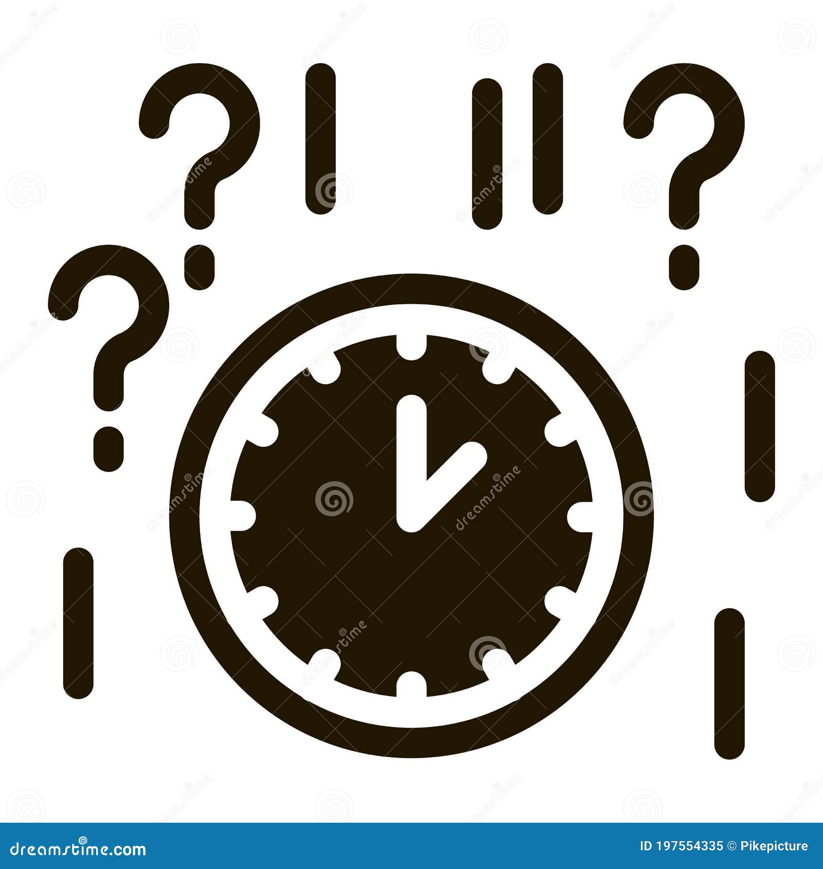 Clock and Question Mark Icon Illustration Stock Vector - Illustration ...