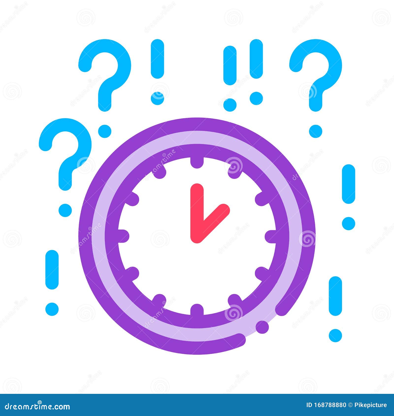 Clock and Question Mark Icon Outline Illustration Stock Vector ...