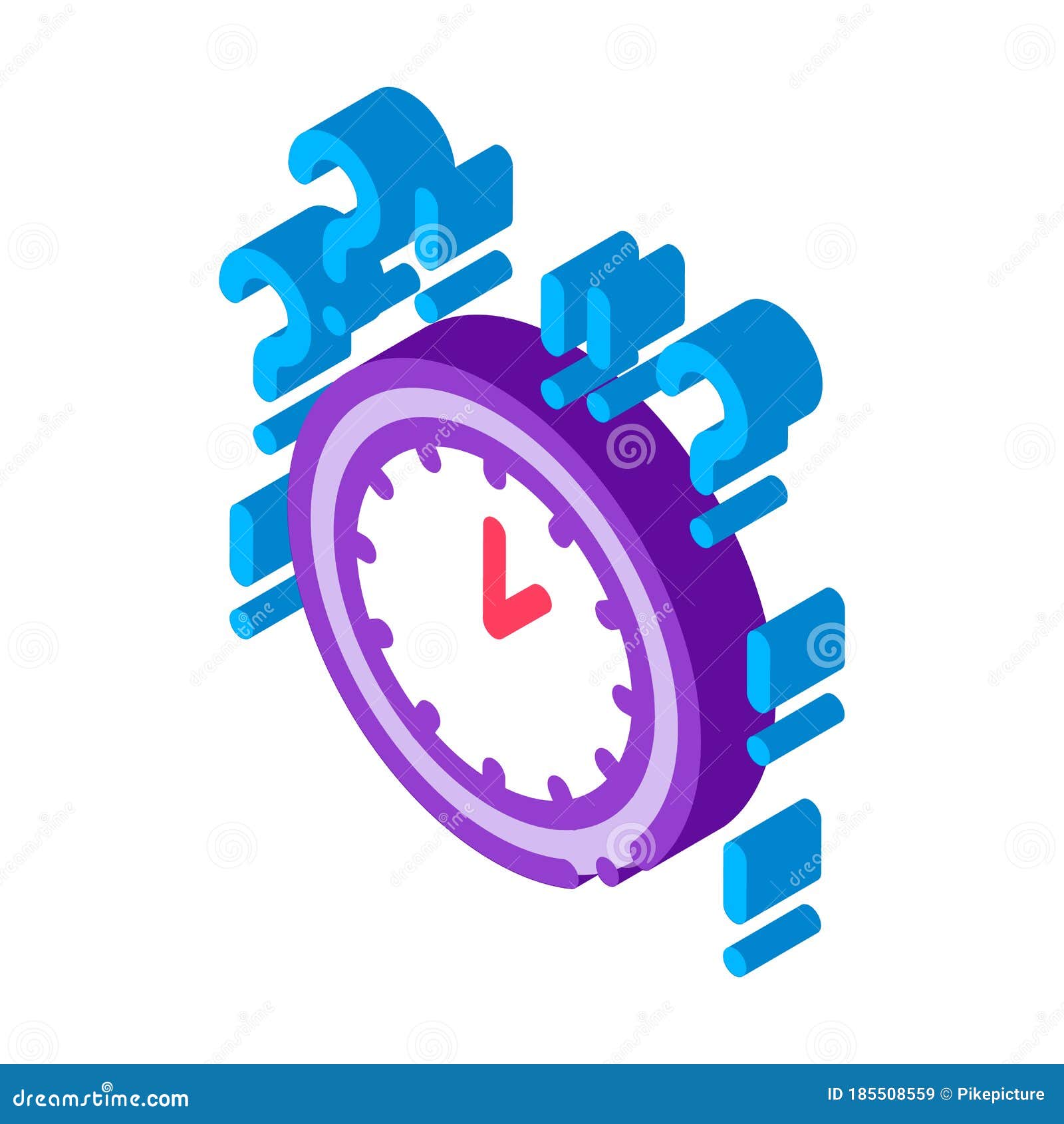 Clock and Question Mark Isometric Icon Vector Illustration Stock Vector ...