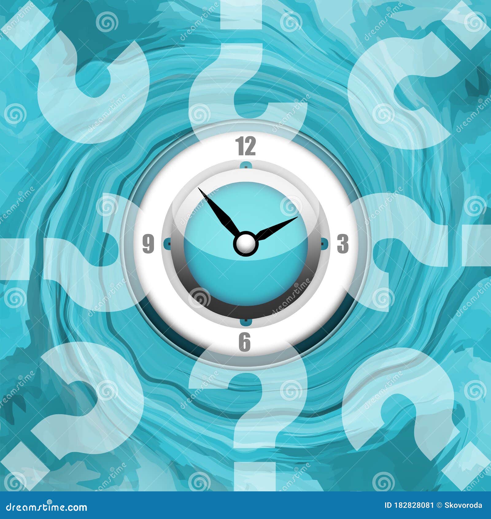 Clock and question marks stock illustration. Illustration of game ...