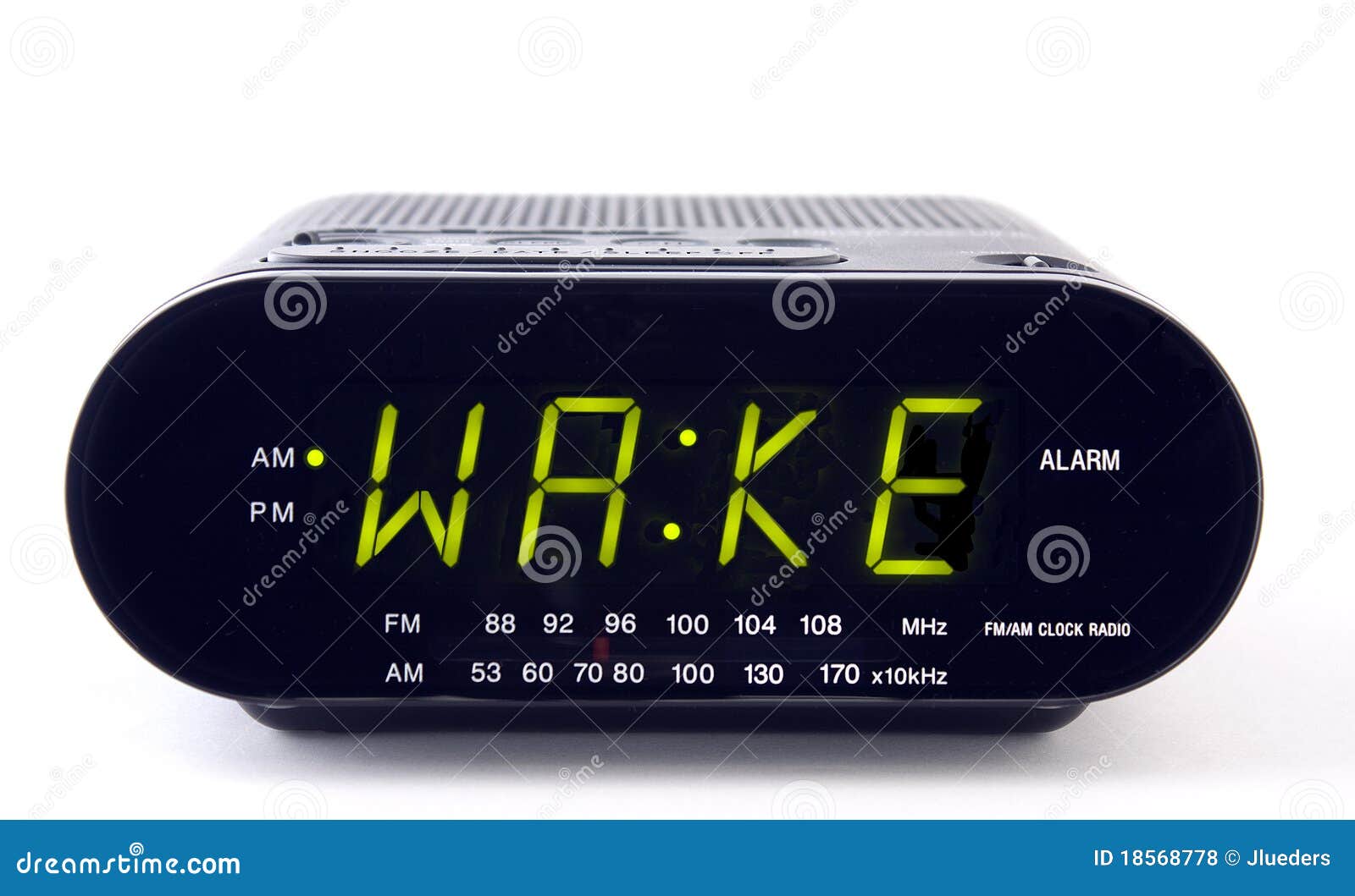 Clock Radio with the Word WAKE Stock Photo - Image of work, symbol ...