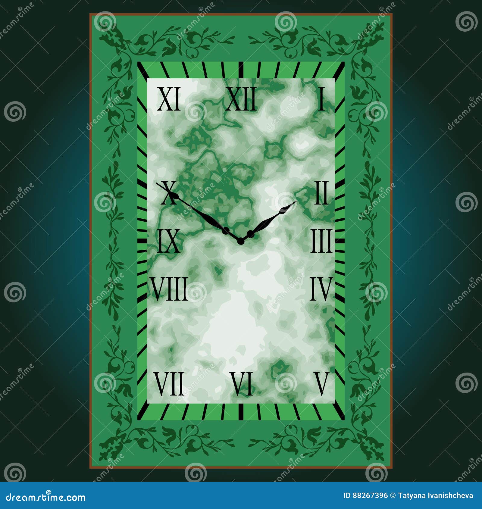 Clock rectangle classic stock vector. Illustration of retro - 88267396