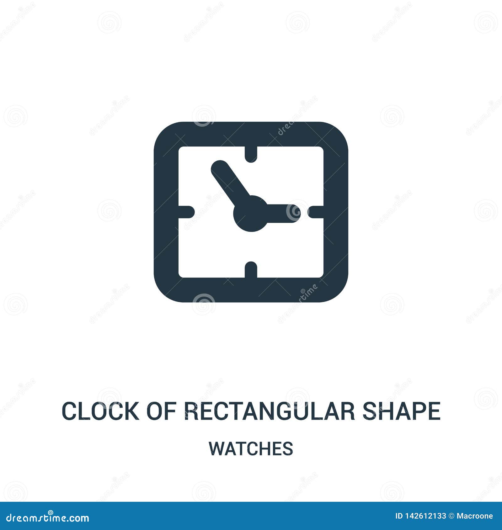 Clock of Rectangular Shape Icon Vector from Watches Collection. Thin ...