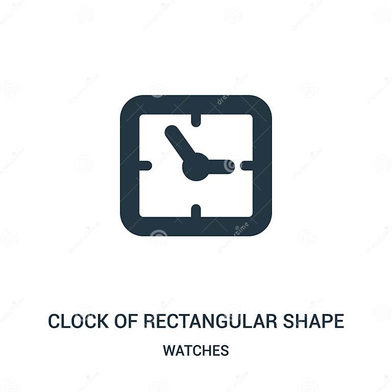 Clock of Rectangular Shape Icon Vector from Watches Collection. Thin ...