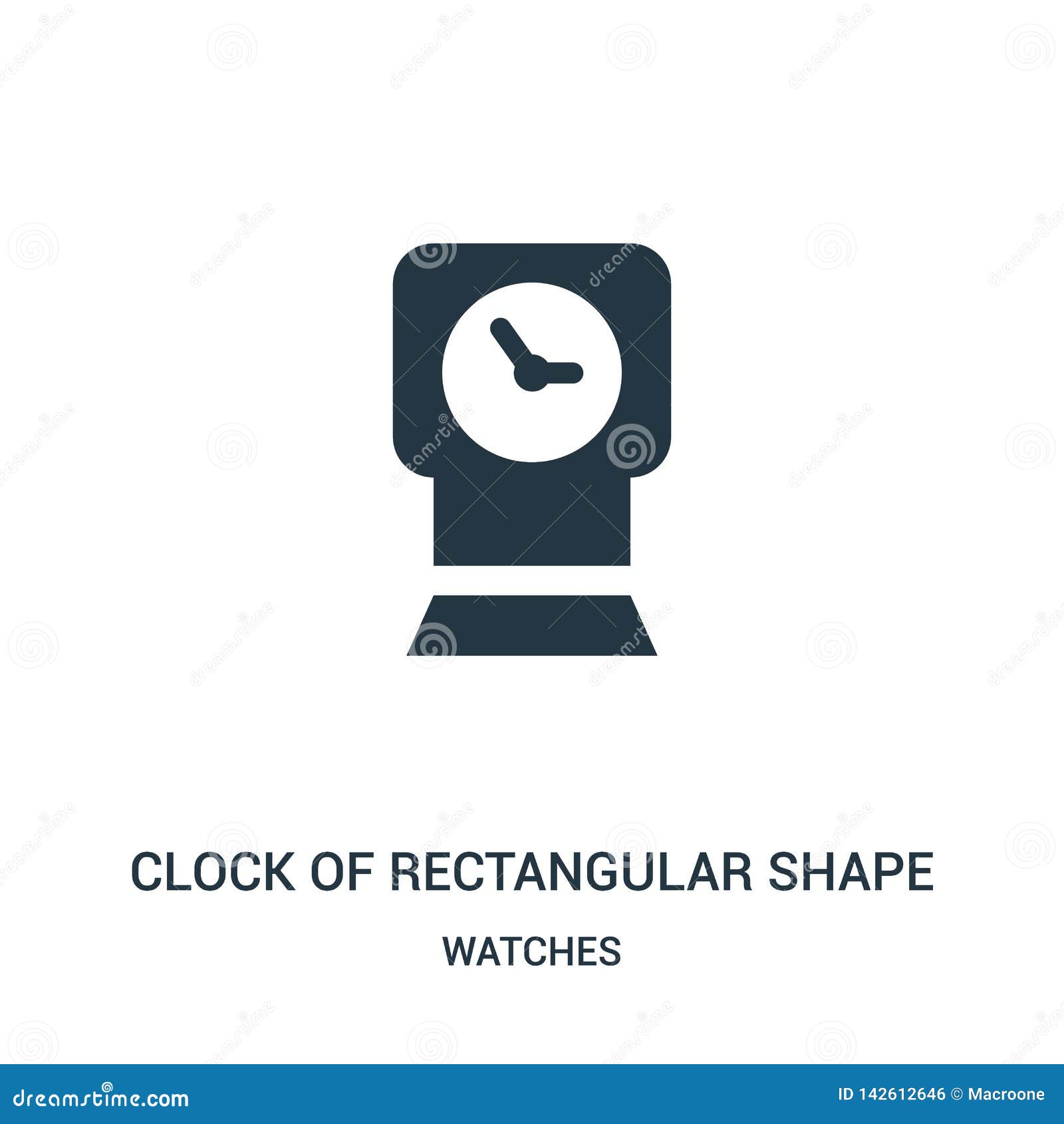 Clock of Rectangular Shape Icon Vector from Watches Collection. Thin ...