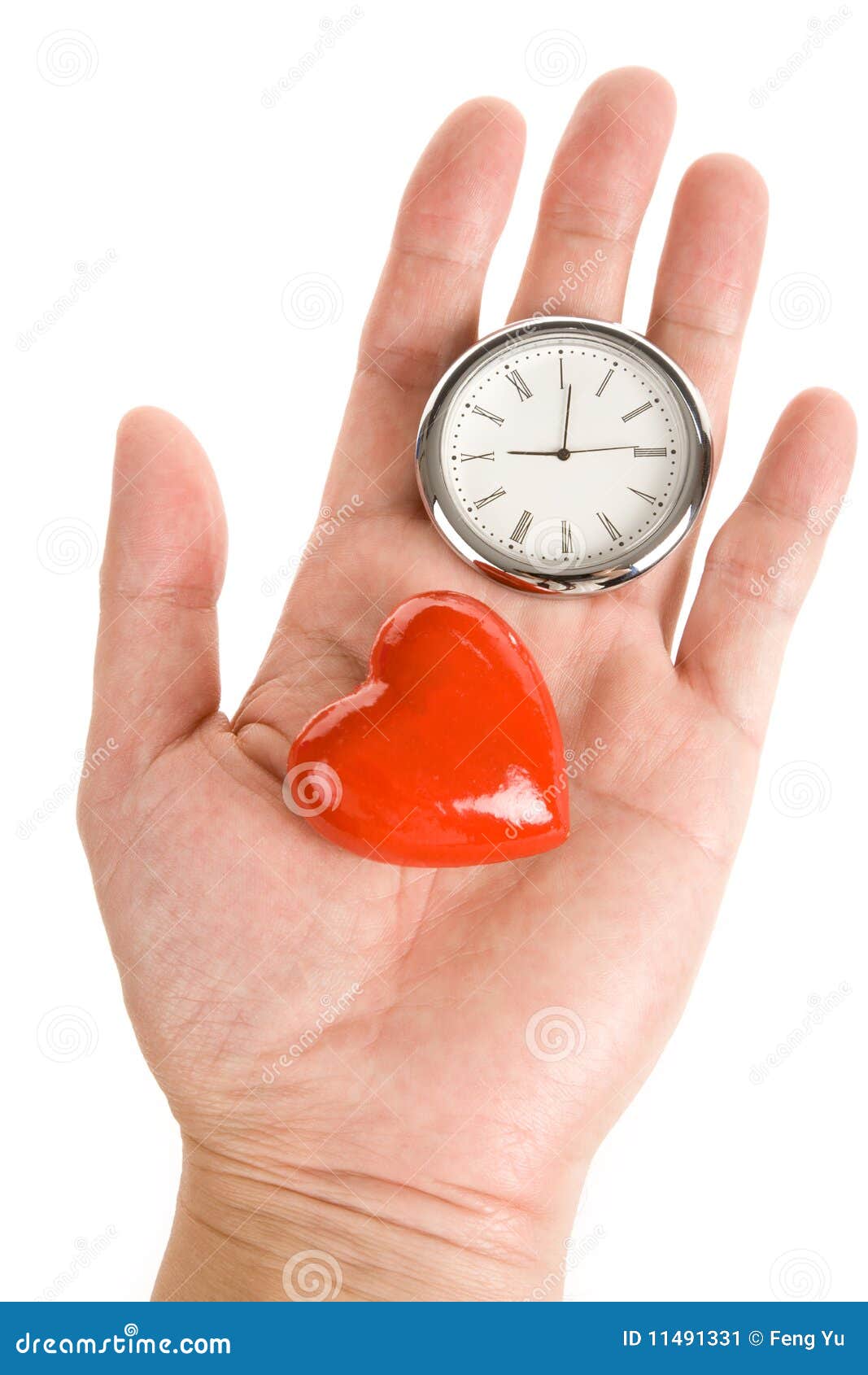 Clock and Red Heart stock image. Image of busy, schedule - 11491331