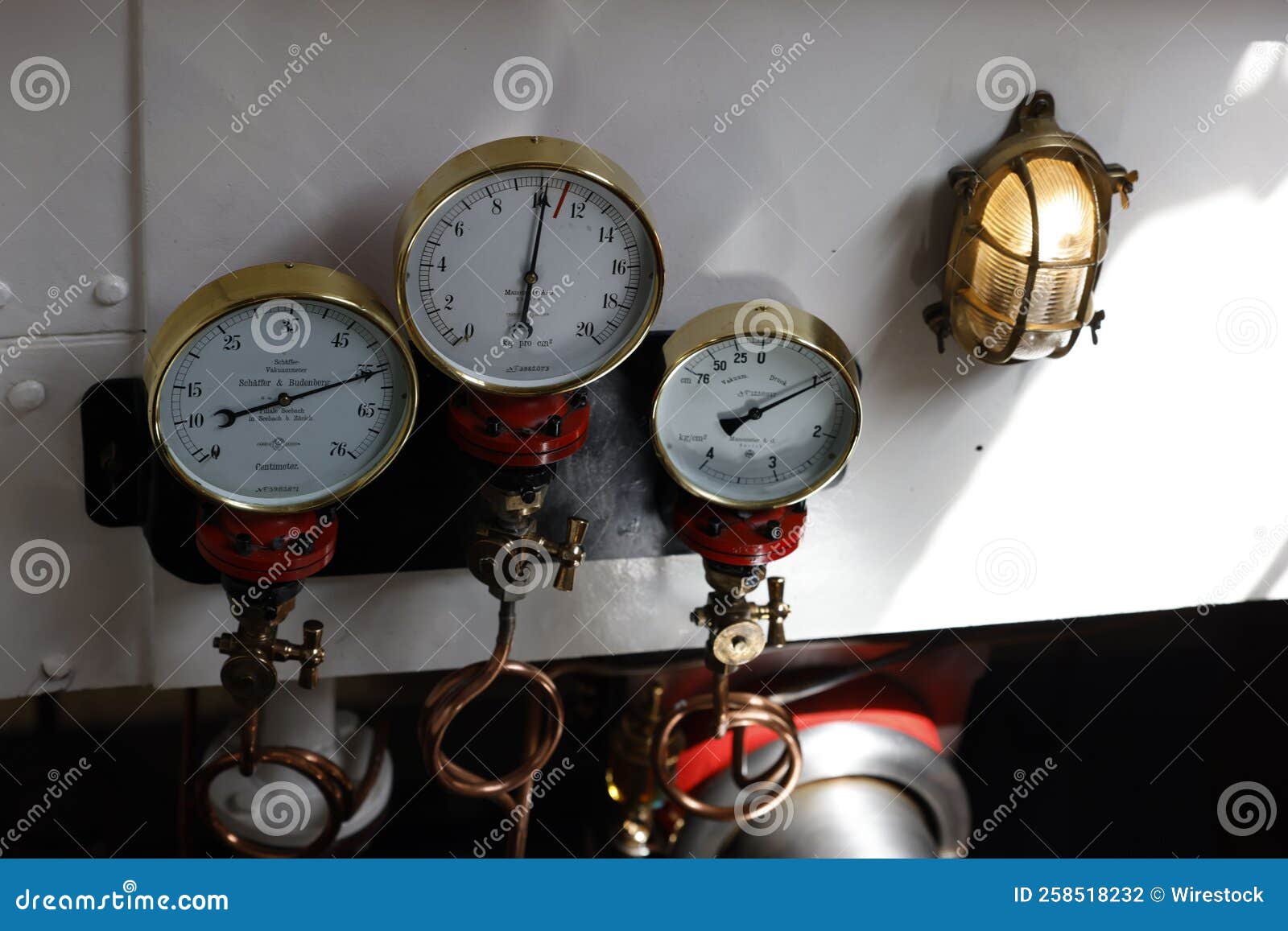 Clock on a Red, Metal Open Engine Editorial Photography - Image of ...