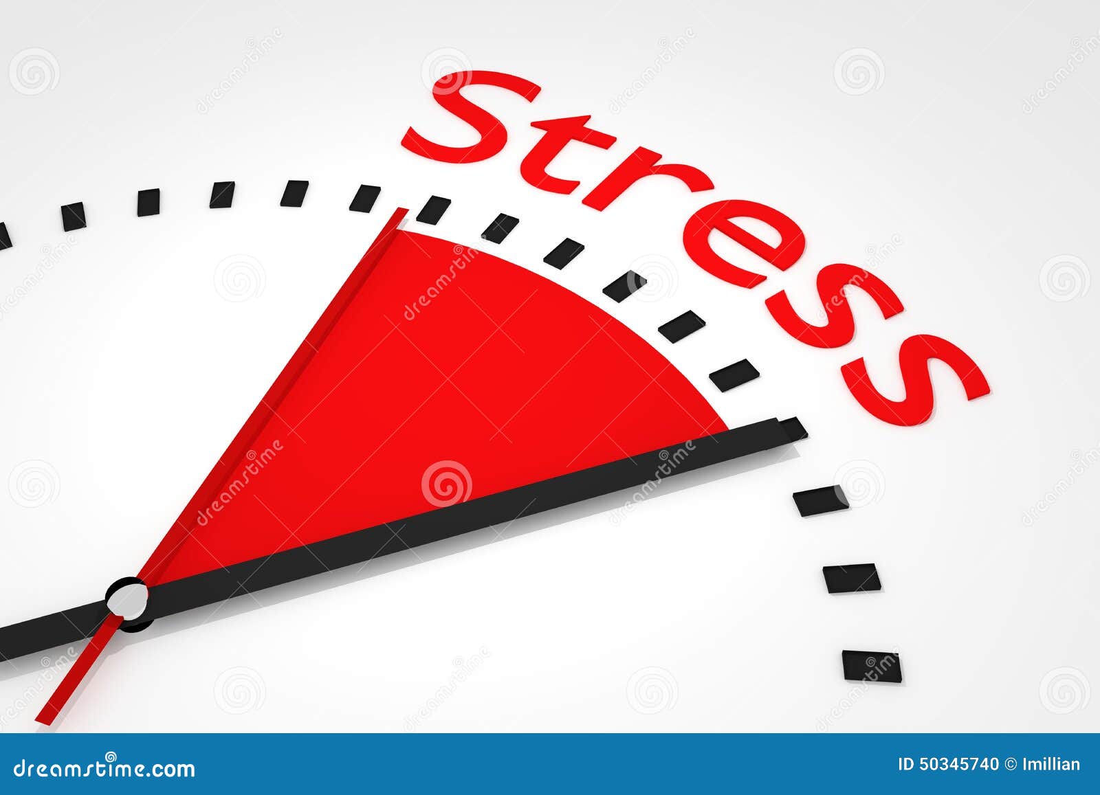 Clock with Red Seconds Hand Area Stress Illustration Stock Illustration ...