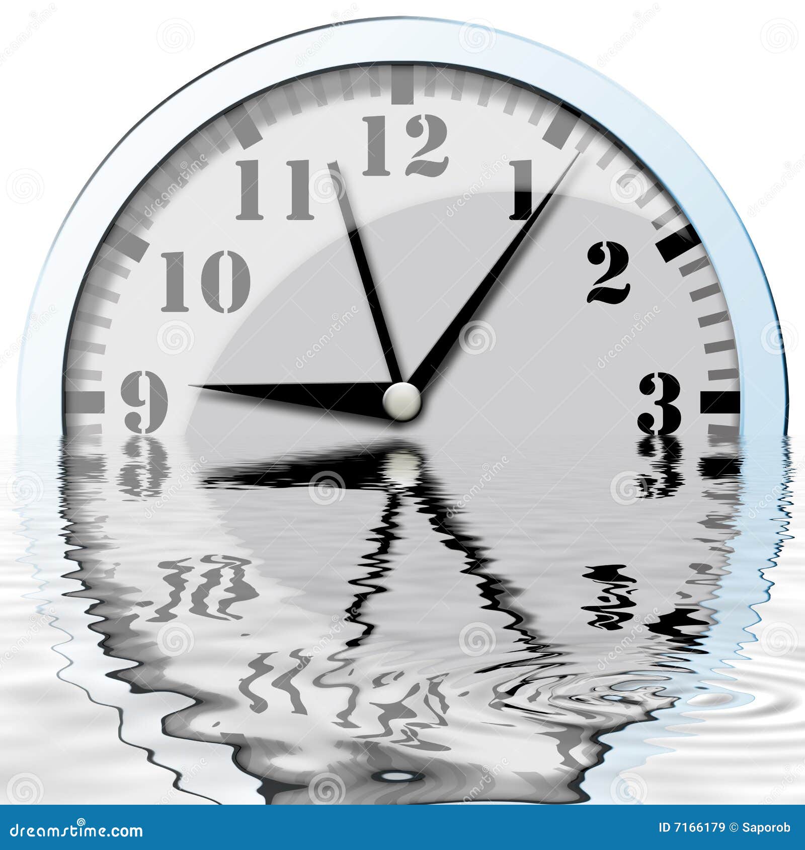 Clock Reflexion stock illustration. Illustration of retro - 7166179