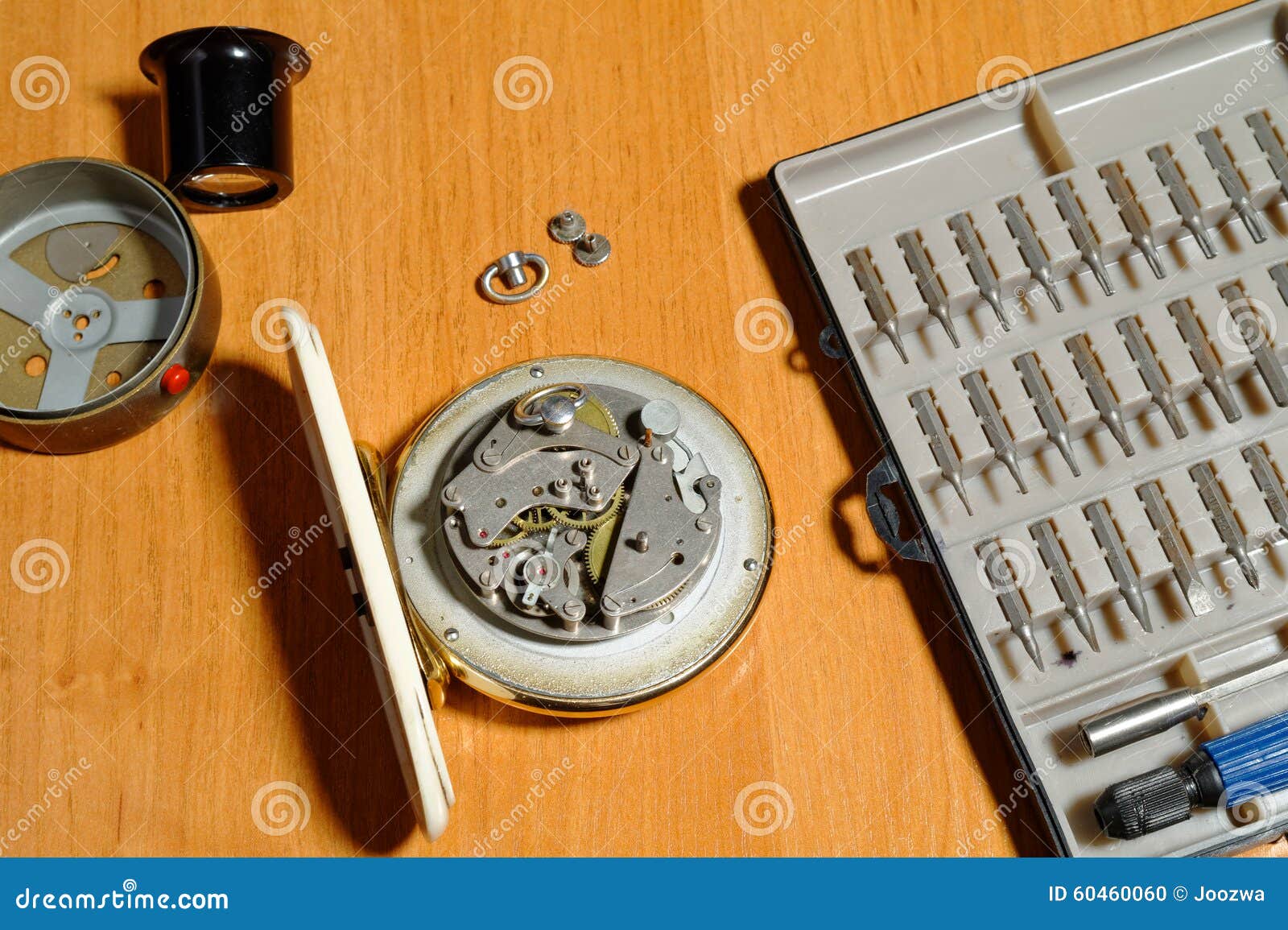Clock repairing stock photo. Image of detail, repair - 60460060