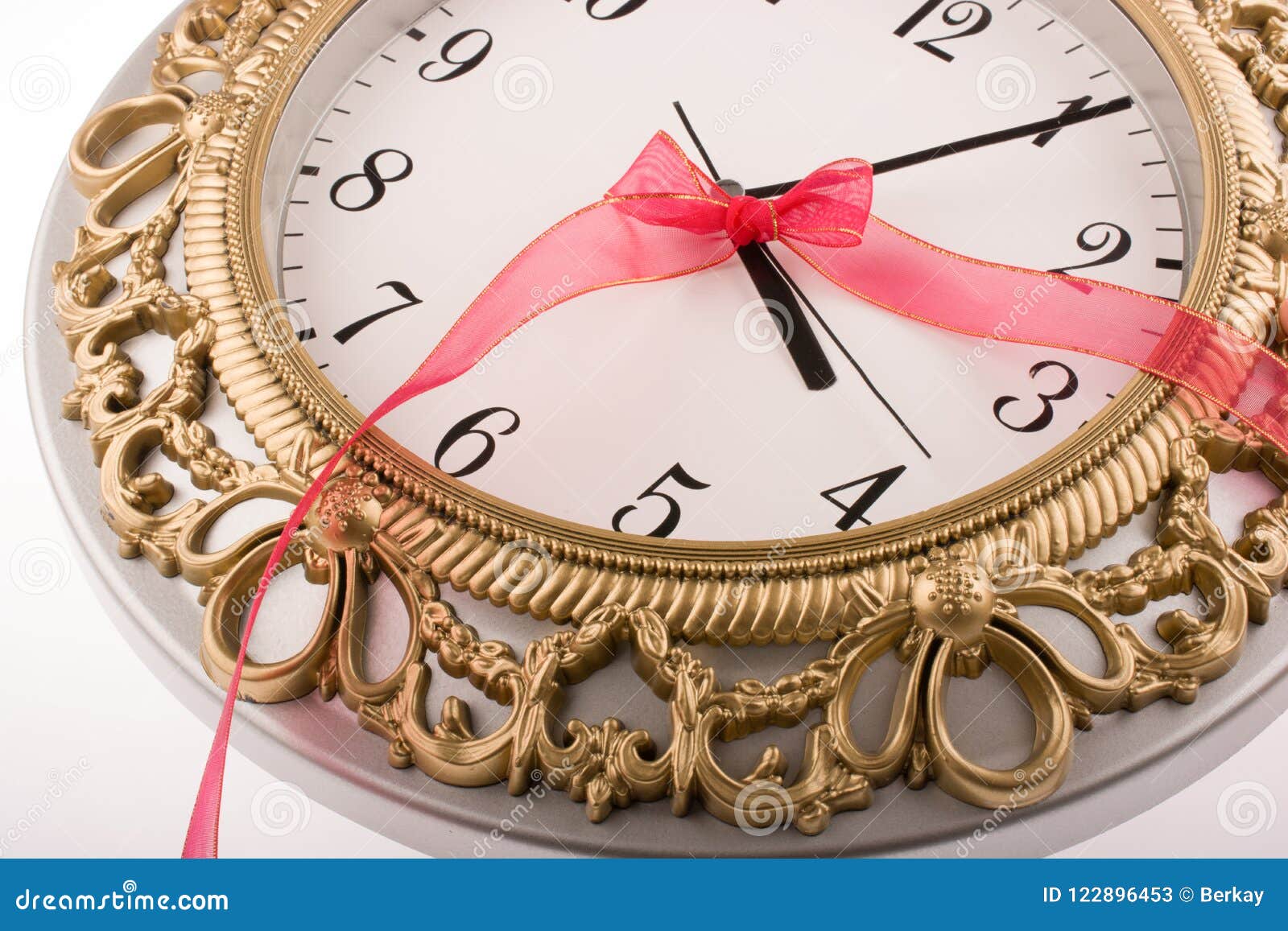 Clock with a ribbon stock image. Image of ribbon, time - 122896453