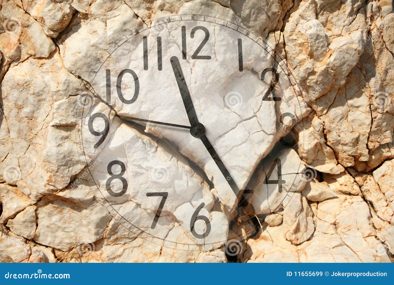 Clock on rock stock image. Image of idea, nature, abstract - 11655699