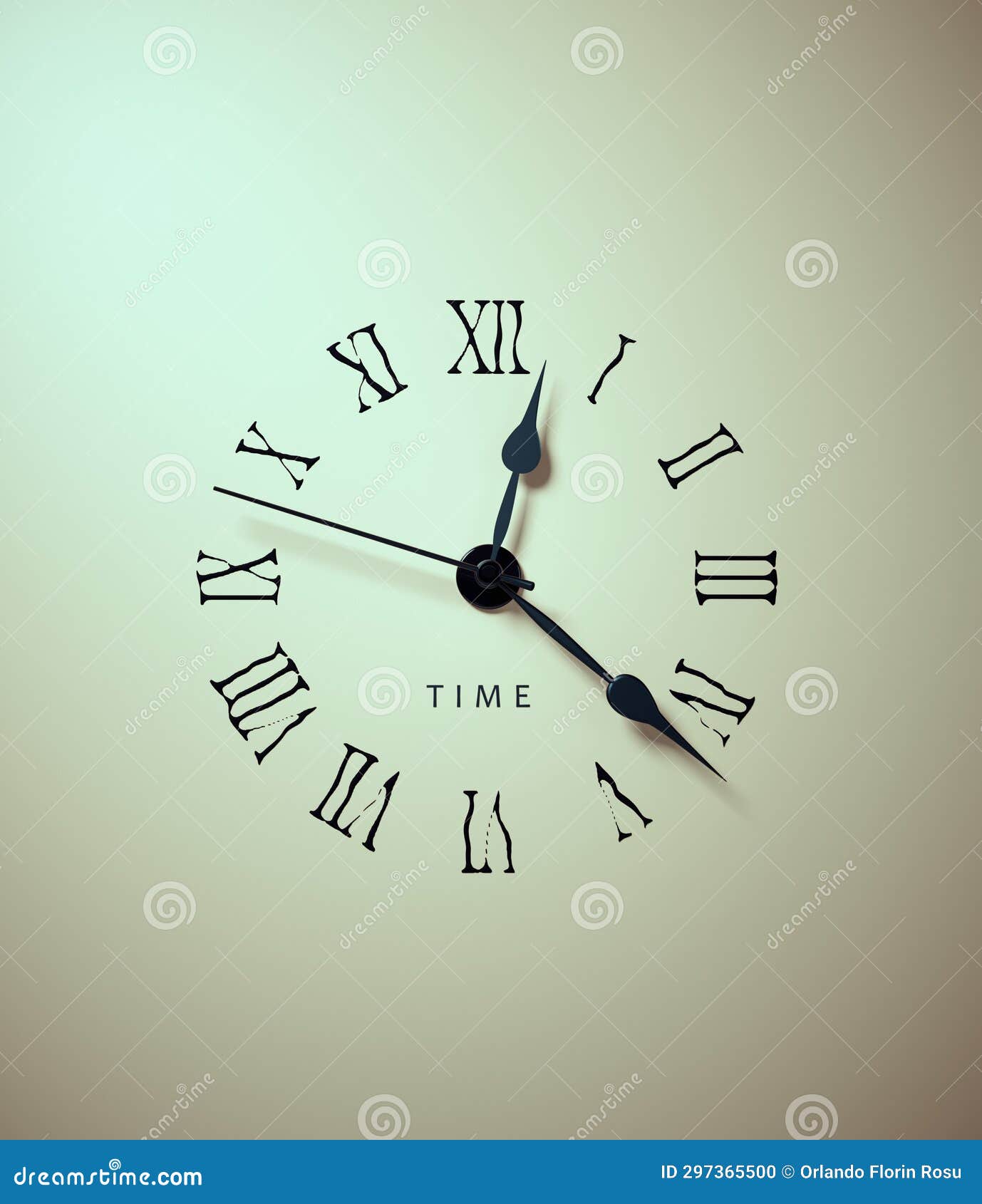 Clock with Roman Numerals. Time Concept Stock Illustration ...