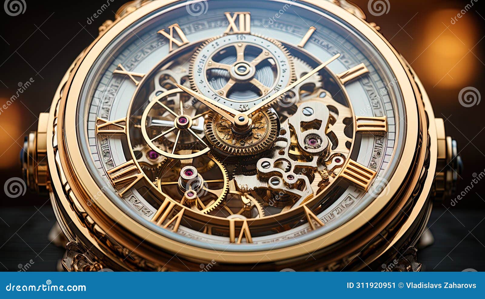 A Clock with a Round Dial and Mechanical Mechanism, Symbolizing the ...