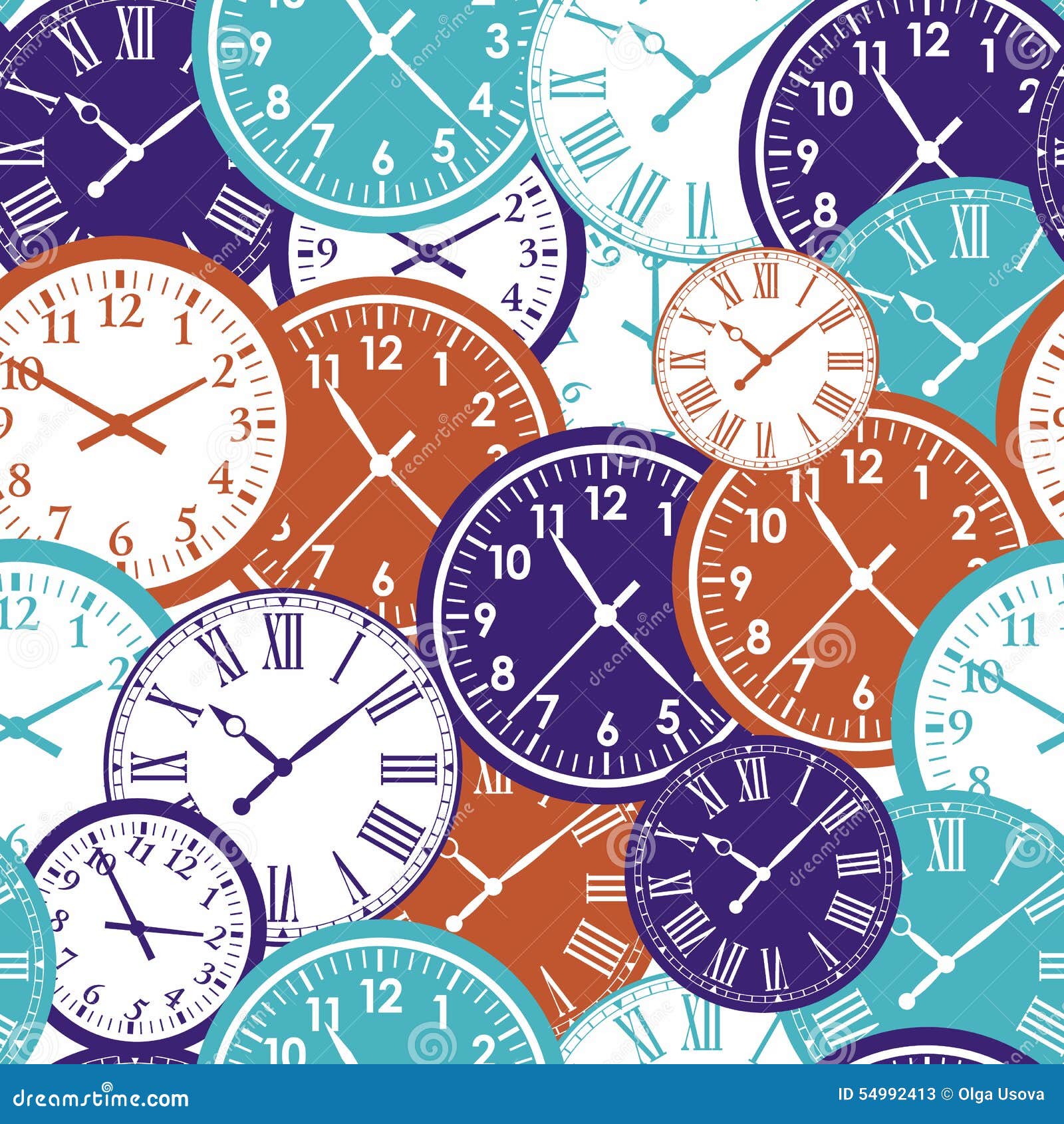 Clock`s seamless pattern. stock vector. Illustration of money - 54992413