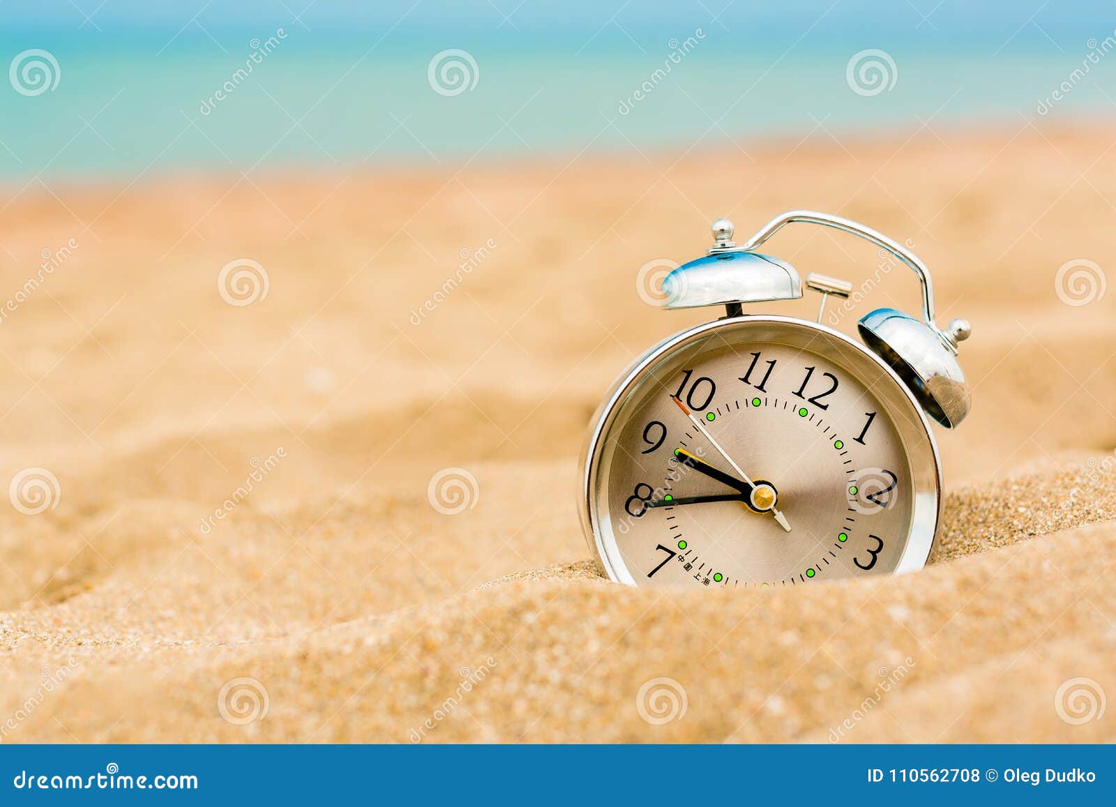 Alarm Clock in Sand on Beach Stock Photo - Image of nature, holiday ...