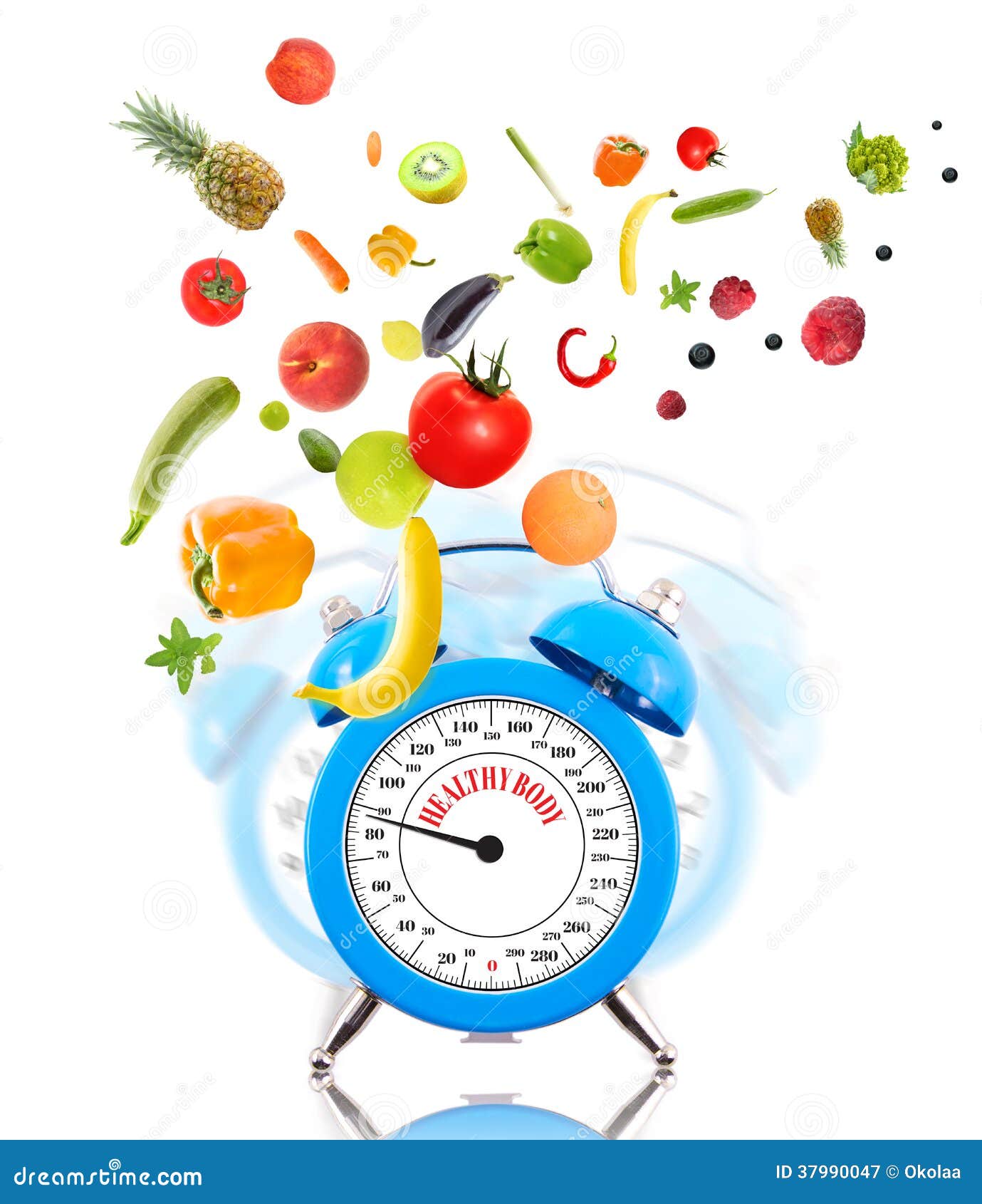 Clock, Scale Dial, Fruits And Vegetables. Royalty-Free Stock Photo ...