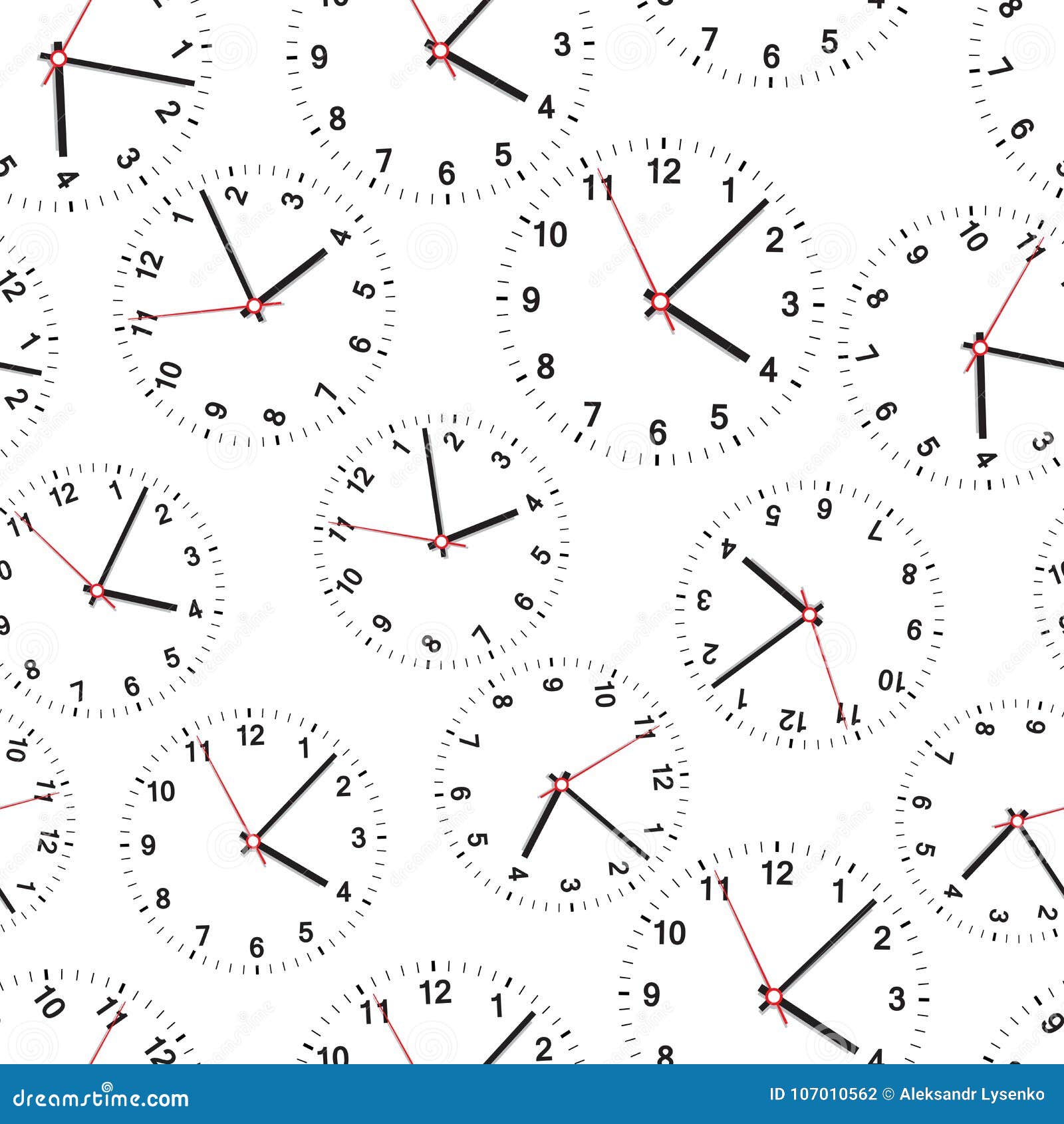 Clock Seamless Pattern Background. Business Flat Vector Illustration ...