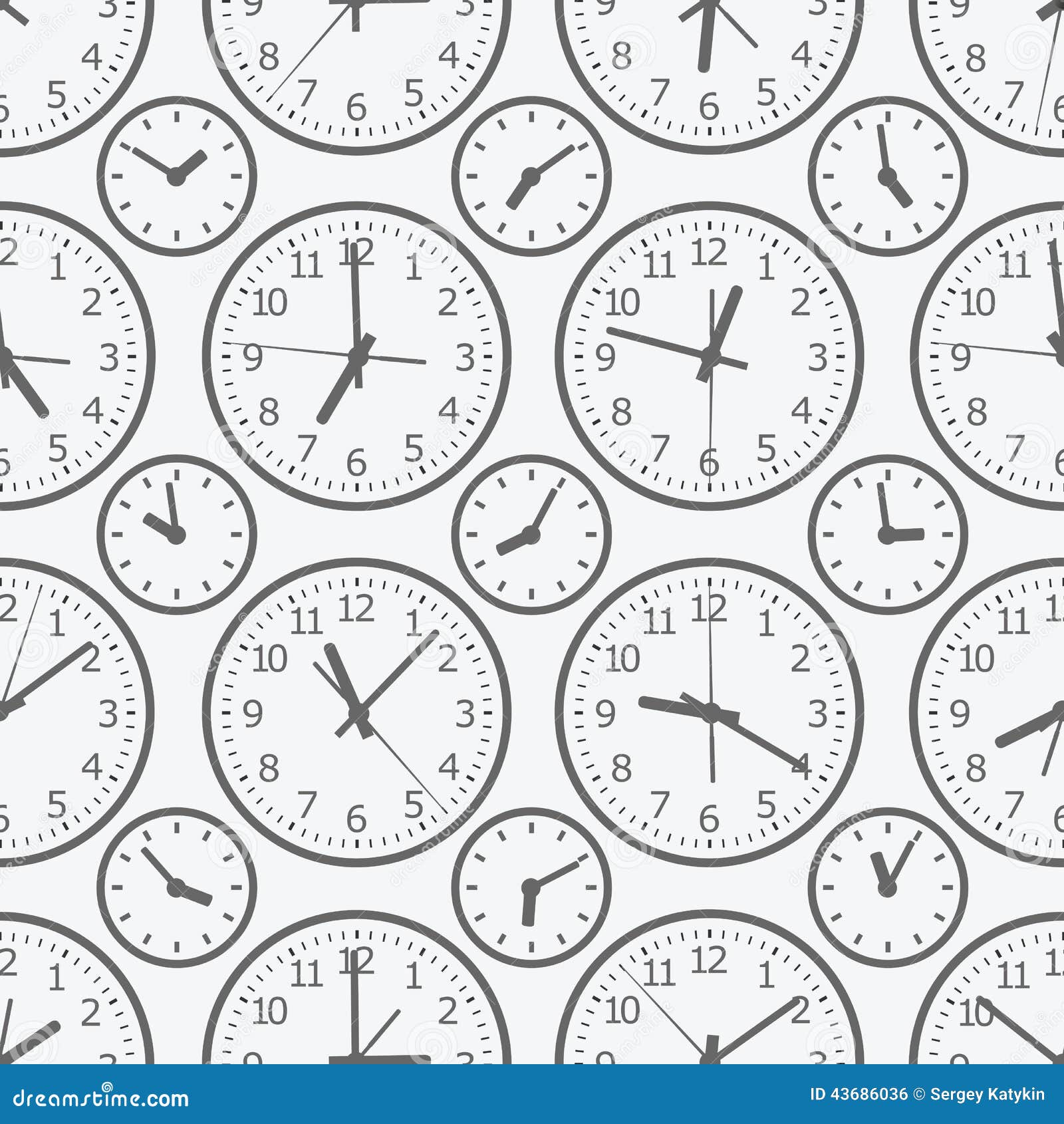 Clock Seamless Pattern. the Electronic Device. Stock Vector ...