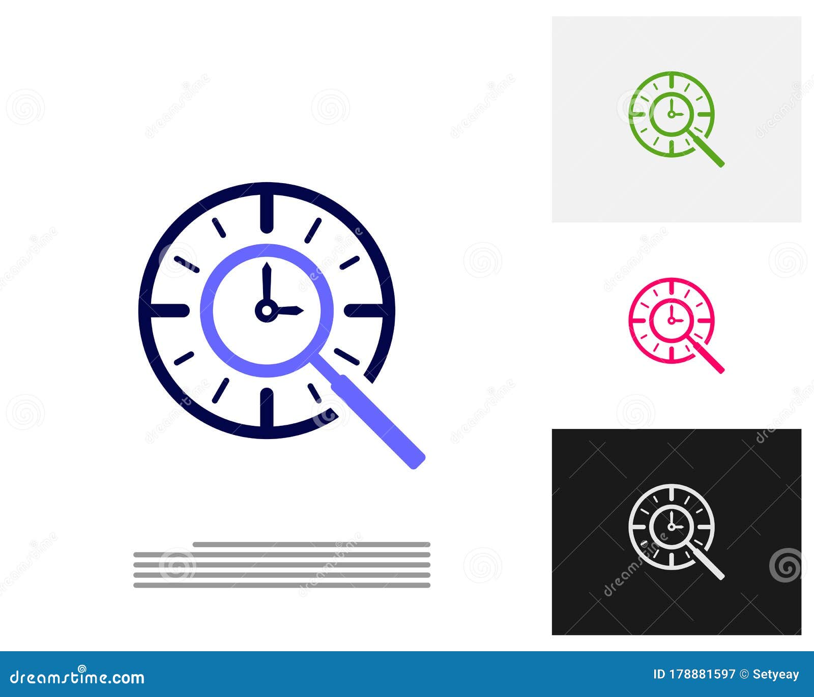 Clock Search Logo Design Concept . Time Management Logo Template ...