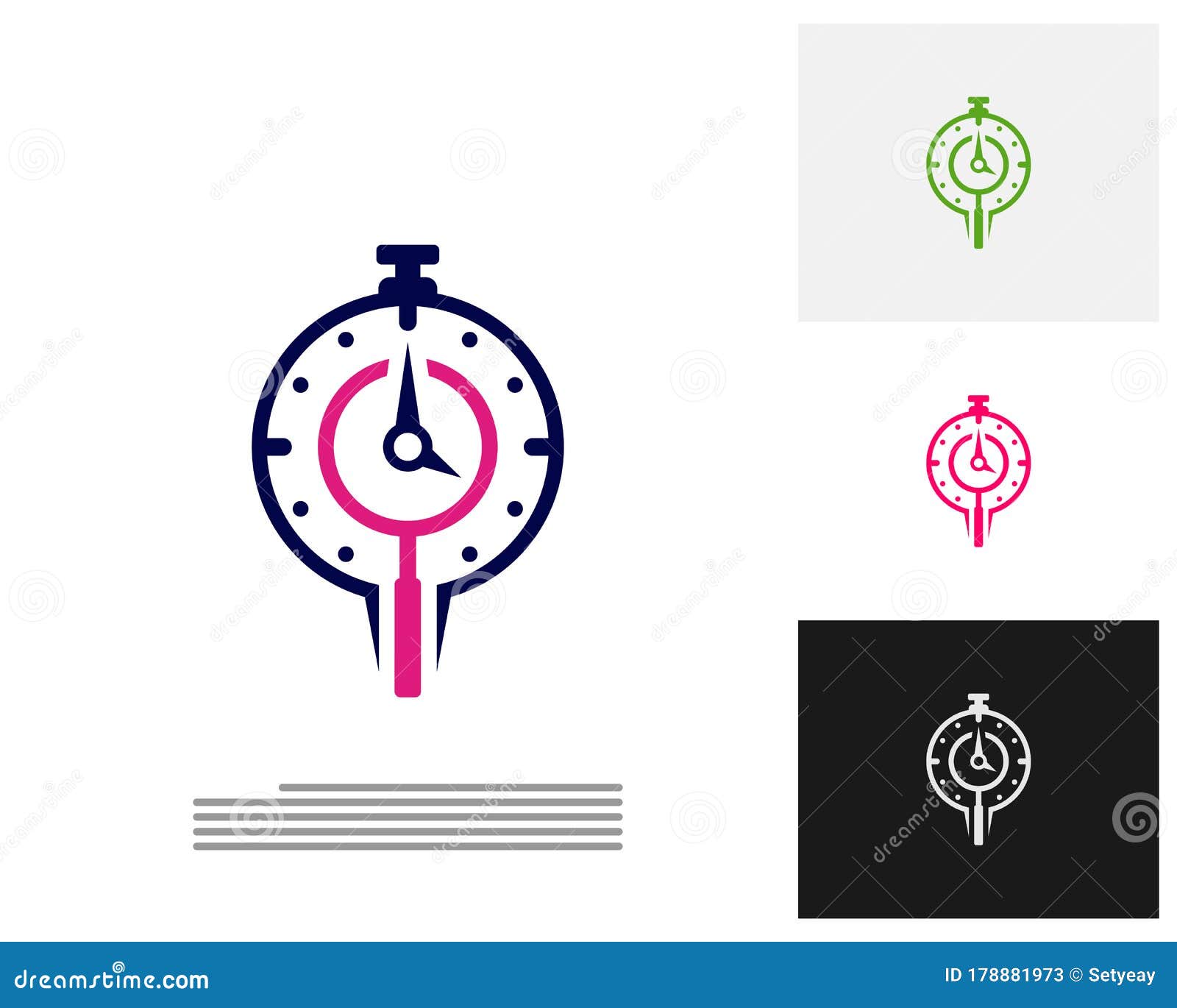 Clock Search Logo Design Concept Vector. Time Management Logo Template ...
