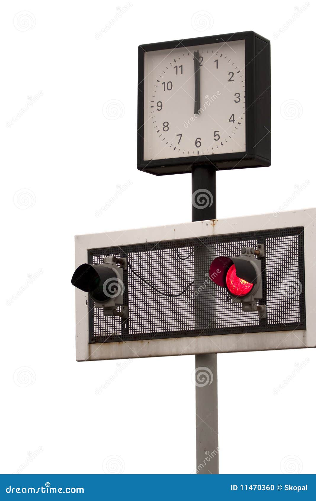 Clock and semaphore stock photo. Image of face, isolated - 11470360