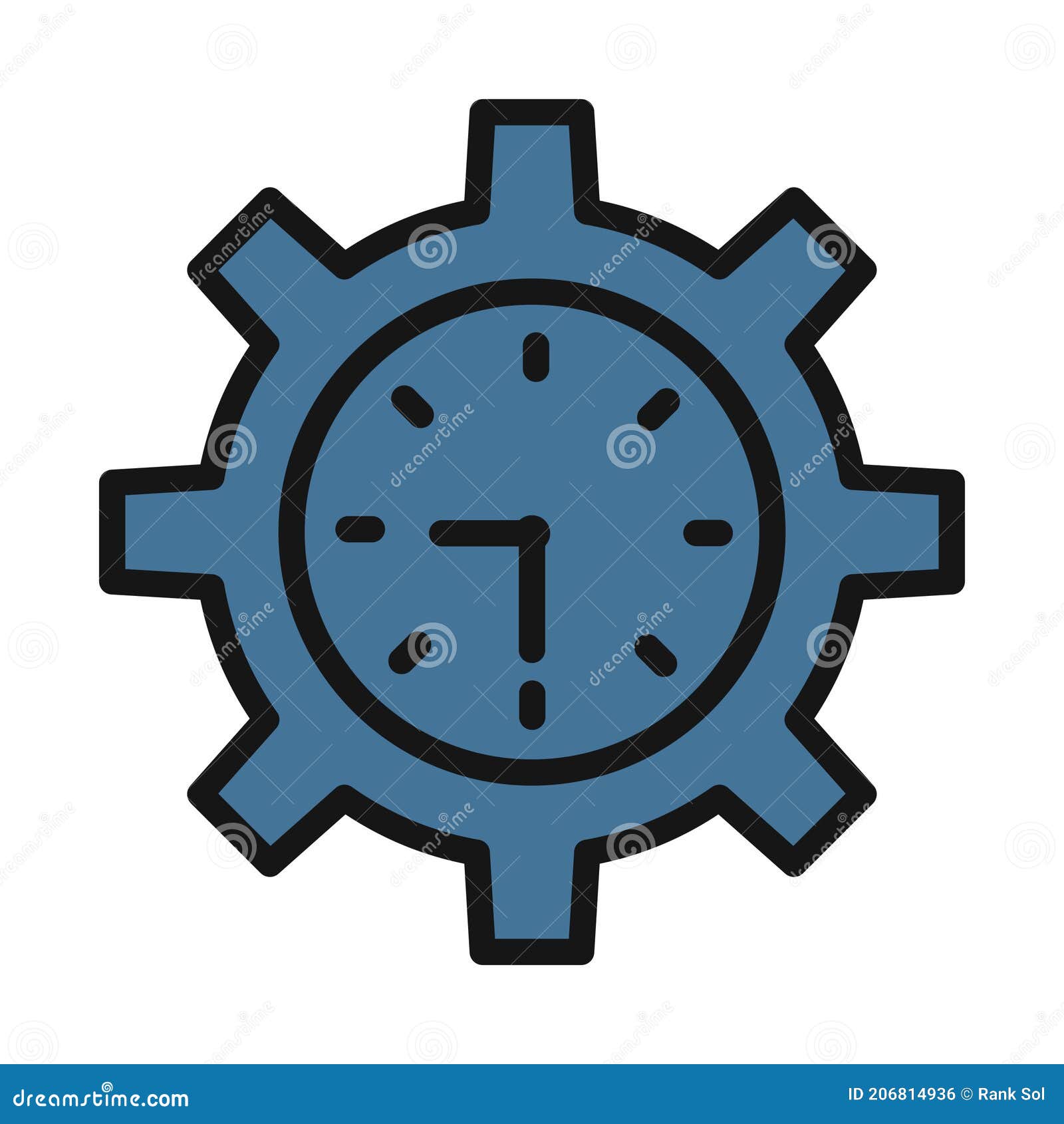 Clock Setting Line Isolated Vector Icon Can Be Easily Modified and Edit ...
