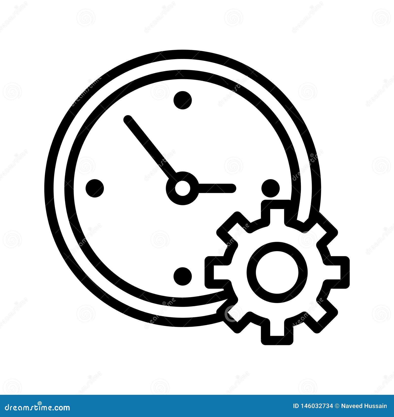 Clock Setting Thin Line Vector Icon Stock Vector - Illustration of icon ...