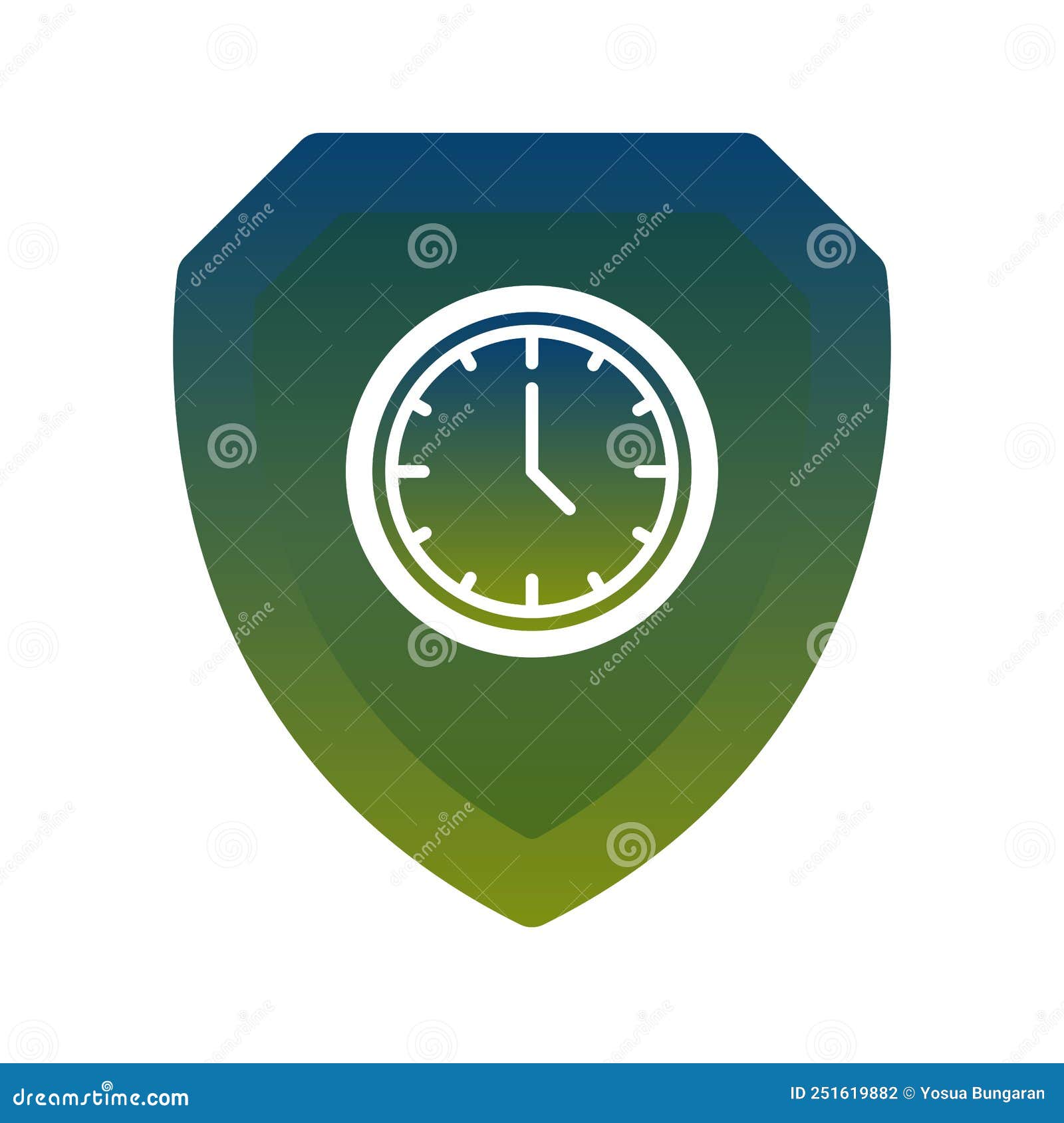 Clock Shield Logo Gradient Design Template Icon Element Stock ...